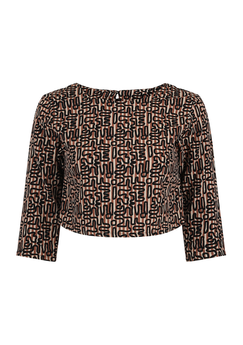 Aria Top | BEL KAZAN | Laina Printed Cotton Top Handmade in Bali