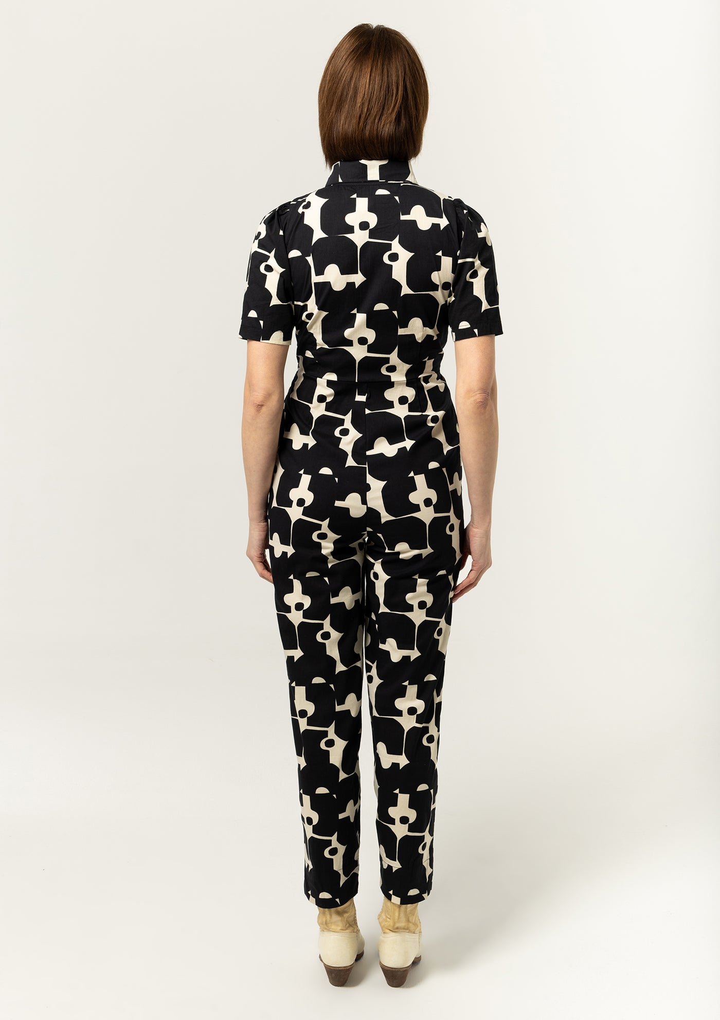 Kami Jumpsuit | BEL KAZAN | Capri Printed Cotton Poplin Jumpsuit Handmade in Bali