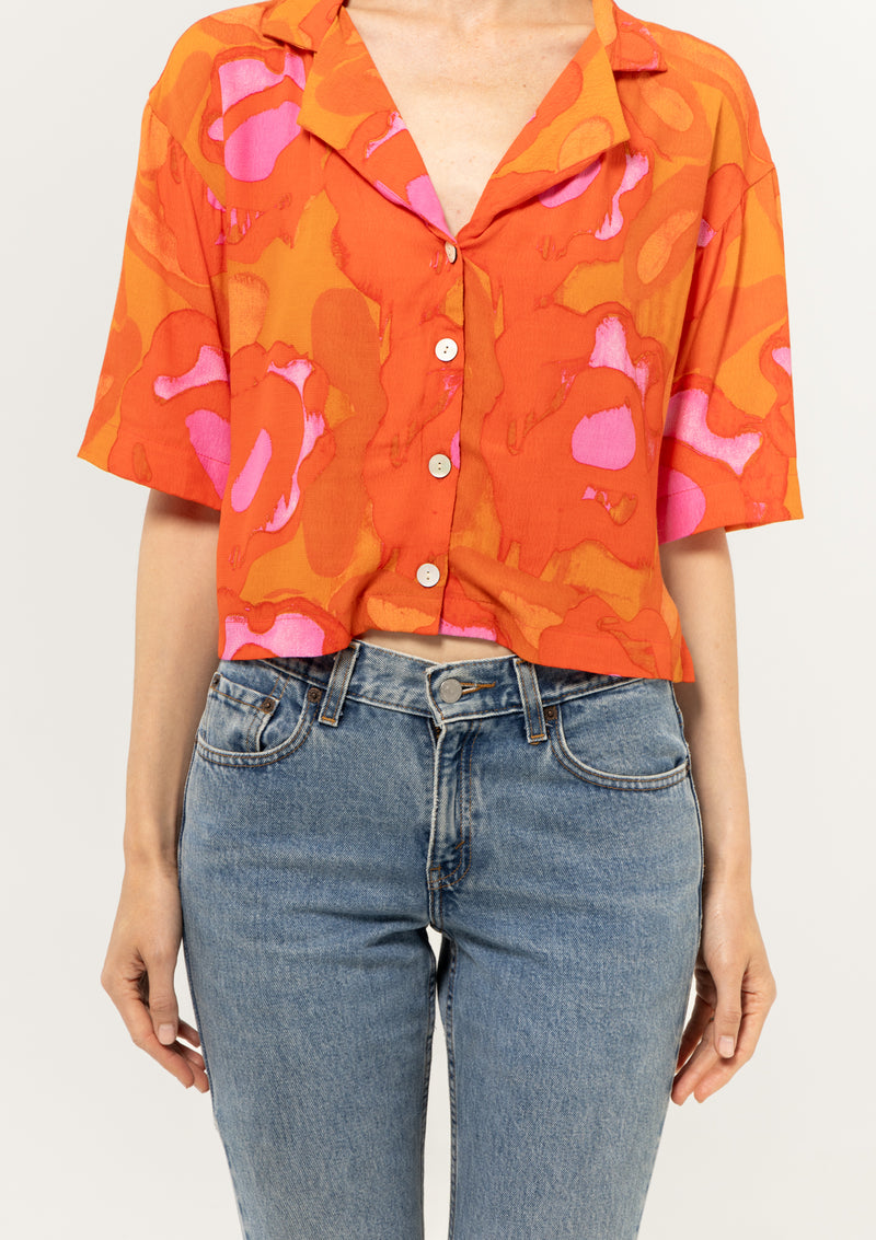 Nadia Top | BEL KAZAN | Rayon Crepe | Melon Flora | Made in Bali