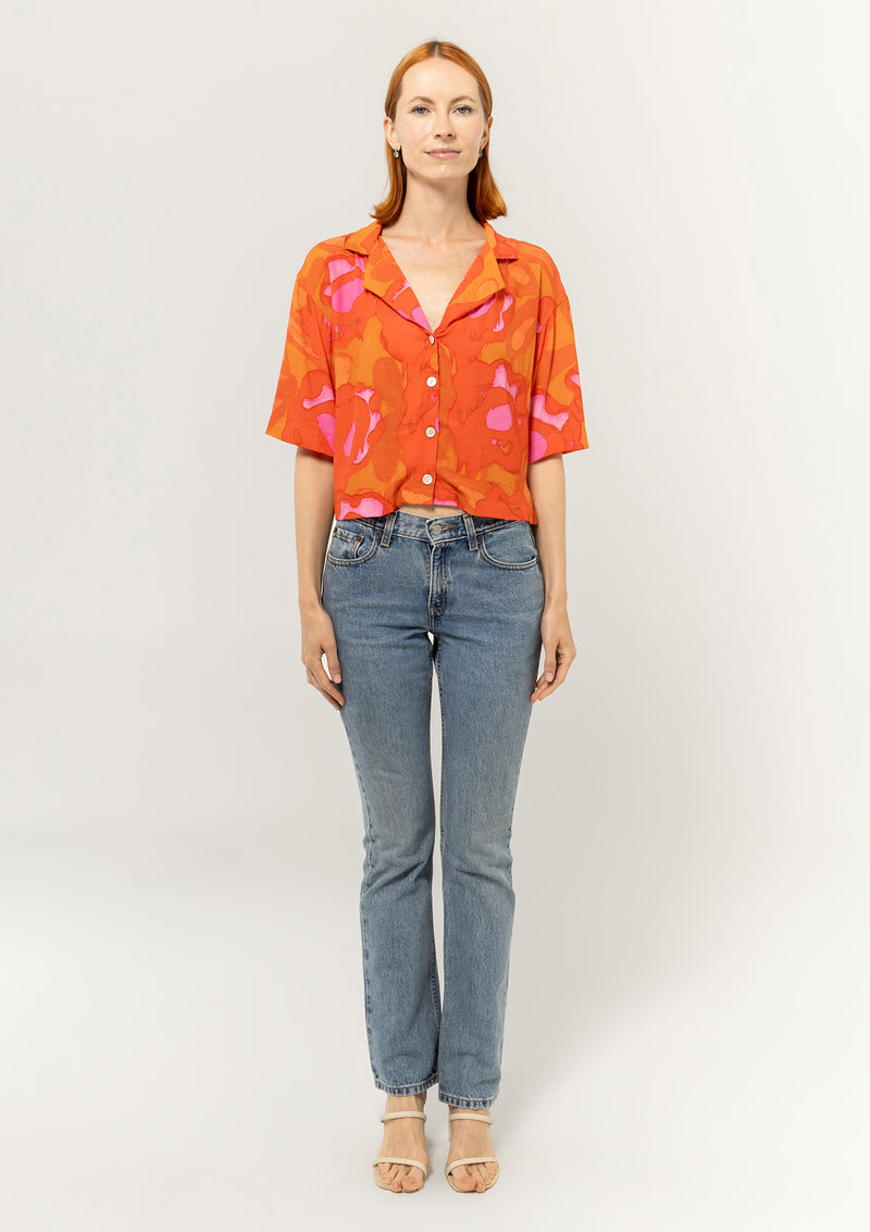 Nadia Top | BEL KAZAN | Rayon Crepe | Melon Flora | Made in Bali